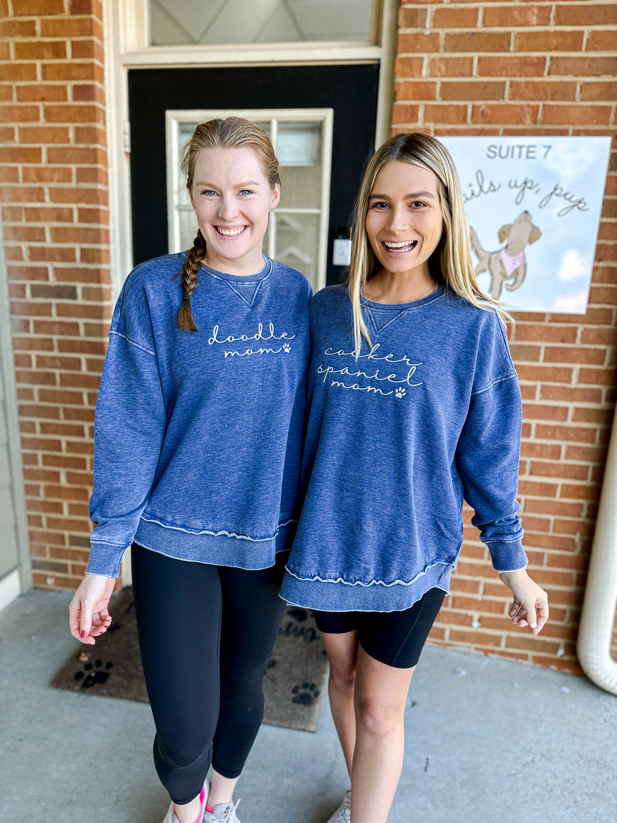 Custom Breed Mom Embroidered Pullover – Tails Up, Pup