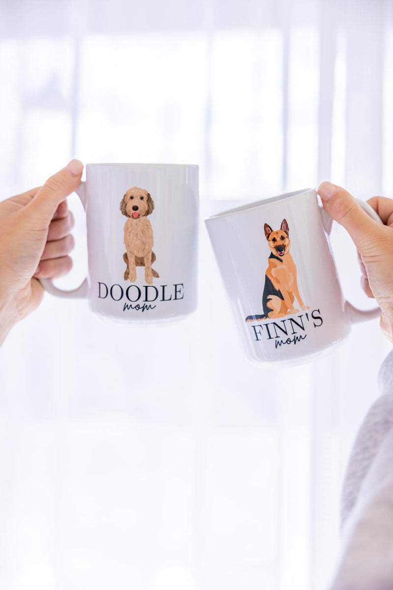 Custom Dog Mom Coffee Mug – Tails Up, Pup